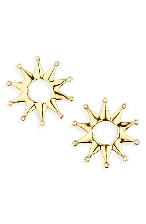 Lele Sadoughi Crystal Sun Stud Earrings - Gold