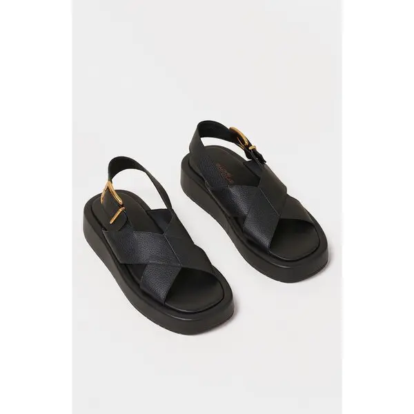Charlotte Stone Anto Slingback Flatform Sandal - Black