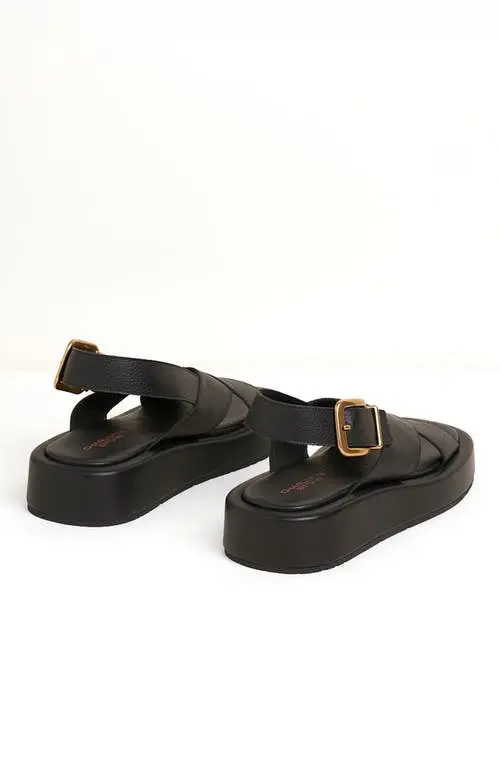 Charlotte Stone Anto Slingback Flatform Sandal - Black