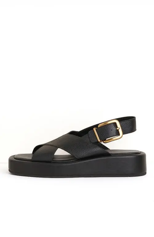 Charlotte Stone Anto Slingback Flatform Sandal - Black