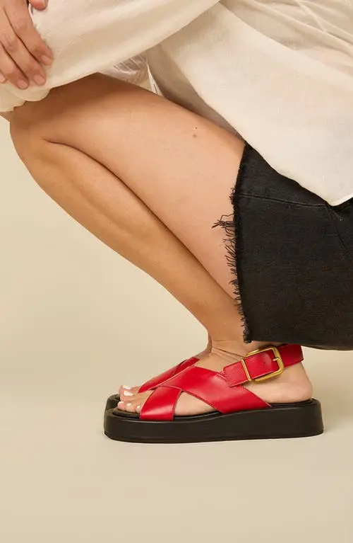 Charlotte Stone Anto Slingback Flatform Sandal - Flame