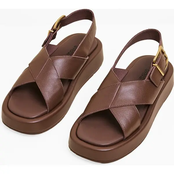 Charlotte Stone Anto Slingback Flatform Sandal - Umber