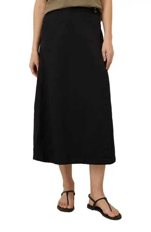 PACT Canopy Linen Wrap Skirt - Black