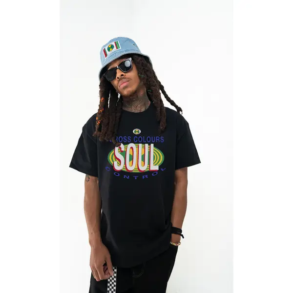 CROSS COLOURS Soul Control Graphic T-shirt - Black