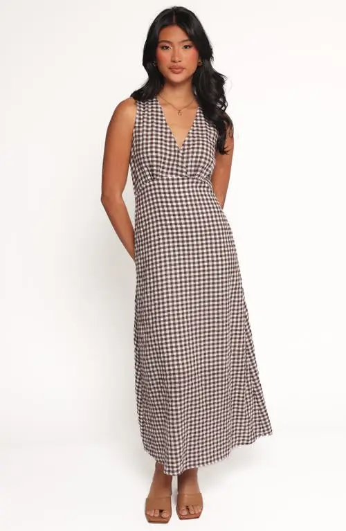 PETAL & PUP Checked Sleeveless Midi Dress