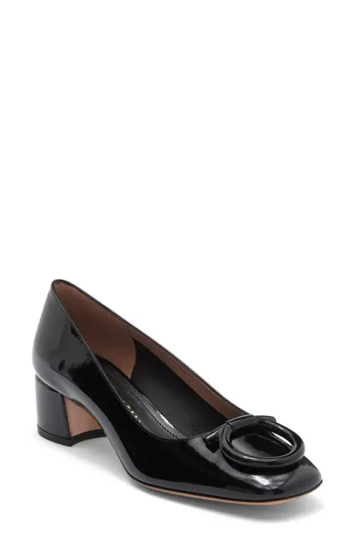 FERRAGAMO Mara Gancio Block Heel Pumps - Nero