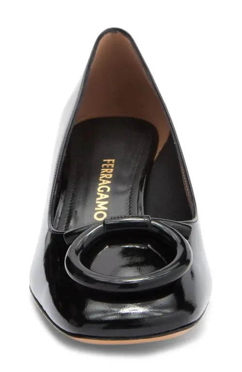 FERRAGAMO Mara Gancio Block Heel Pumps - Nero