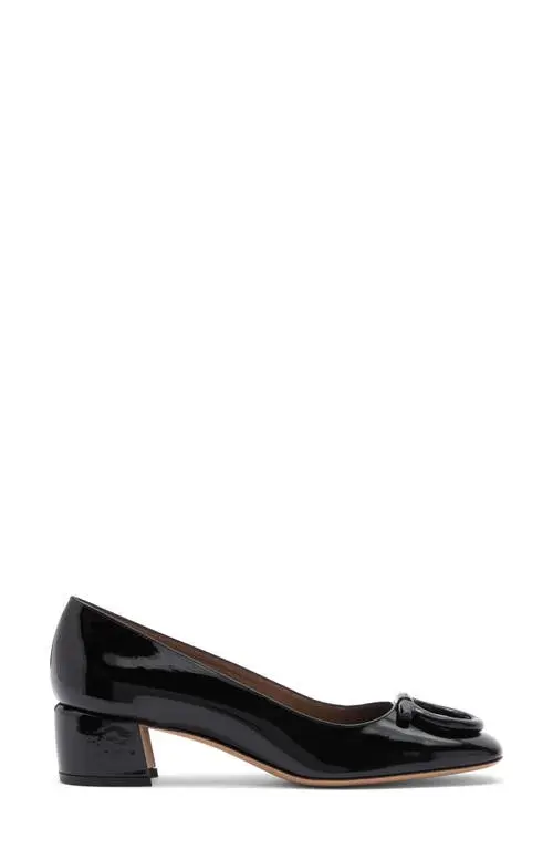 FERRAGAMO Mara Gancio Block Heel Pumps - Nero