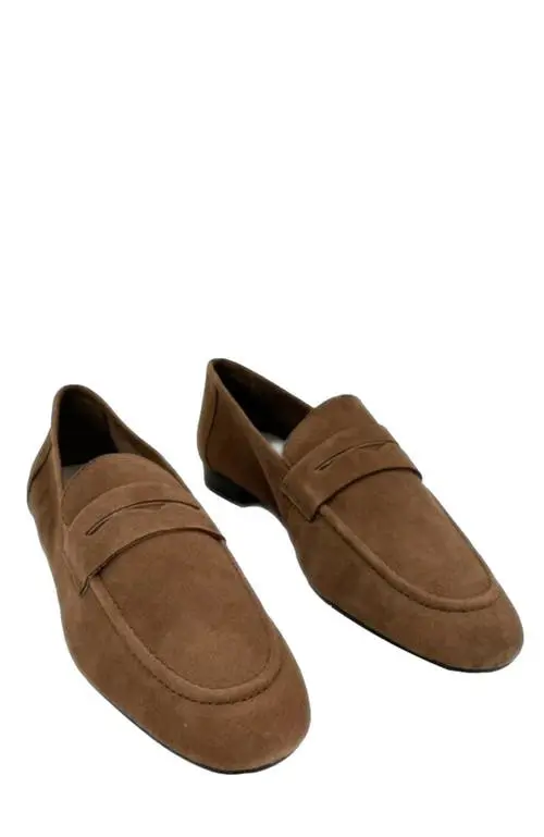 AMIE RAFA Leather Tennis Loafers - Taupe Suede