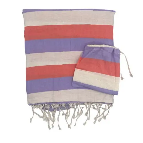 FEELGOODZ Shoreline Xl Turkish Cotton Towel With Matching Pouch - Lakeshore