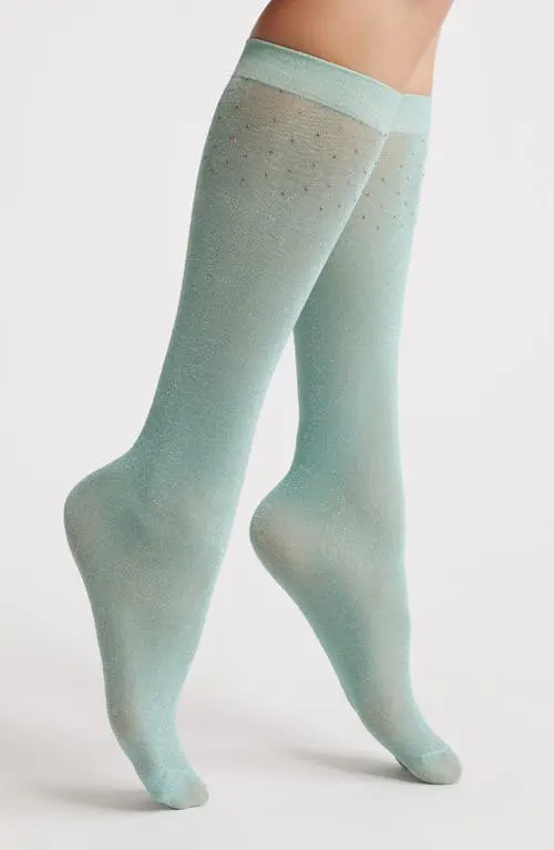 HIGH HEEL JUNGLE Baby Shimmer Crew Socks - Blue