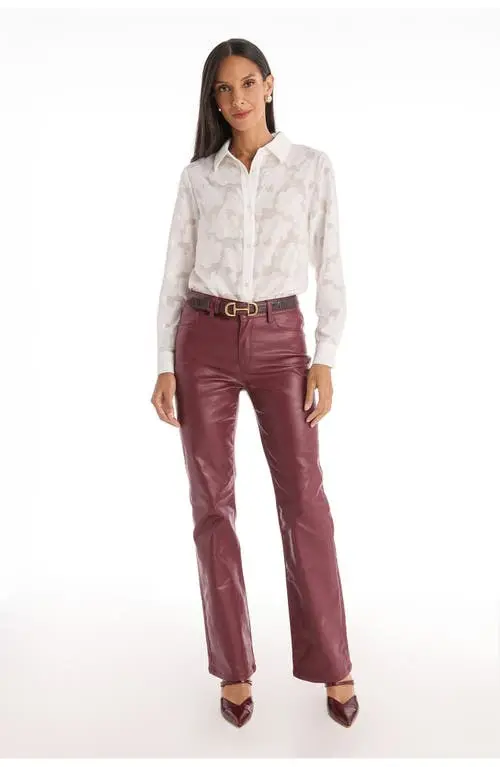 THE NOLI SHOP Stelle Floral Lace Button-up Top - White