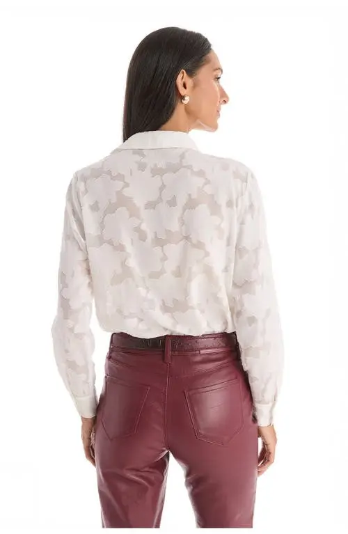 THE NOLI SHOP Stelle Floral Lace Button-up Top - White