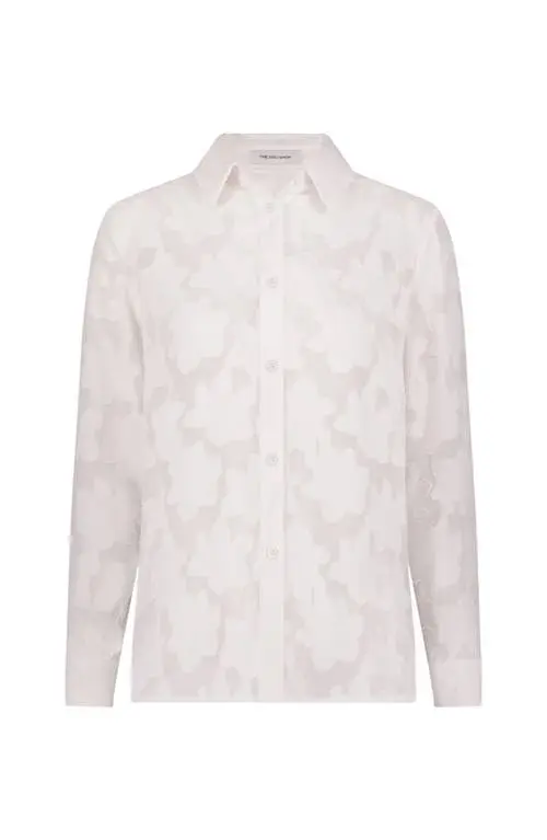 THE NOLI SHOP Stelle Floral Lace Button-up Top - White
