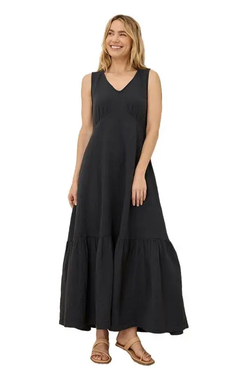 PACT Organic Cotton Double Gauze Dress - Black