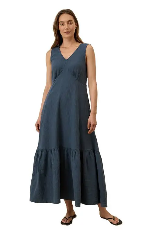 PACT Organic Cotton Double Gauze Dress - French Navy