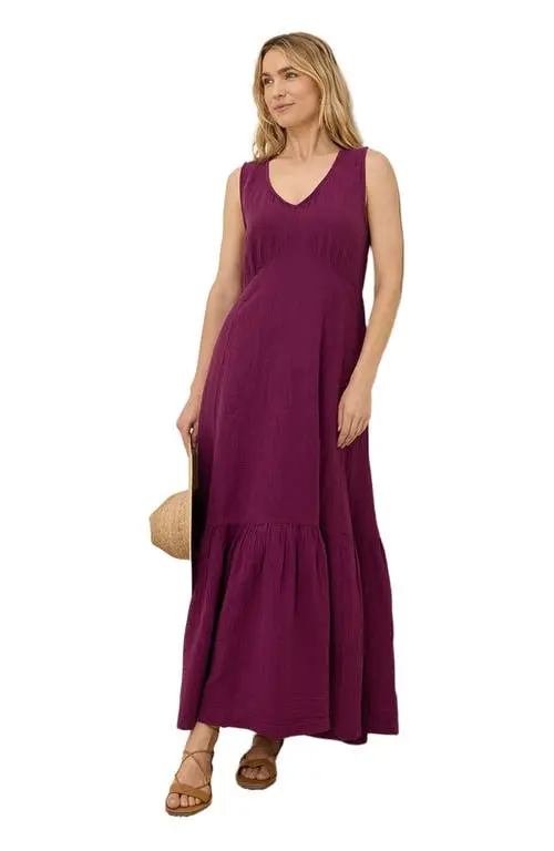 PACT Organic Cotton Double Gauze Dress - Sangria