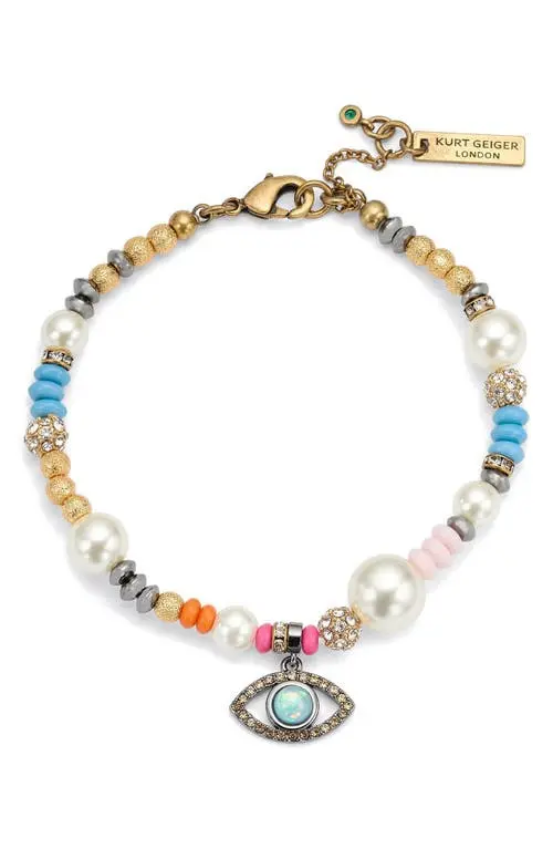 Kurt Geiger Evil Eye Charm Beaded Bracelet - Multi