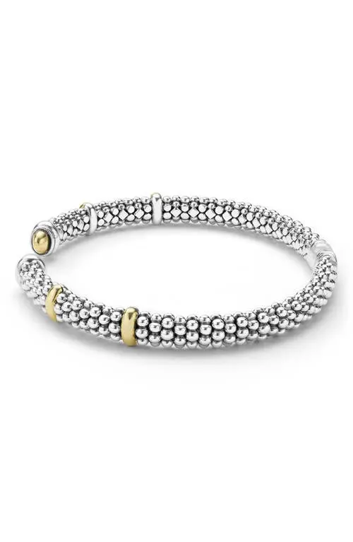 Lagos Signature Caviar Versa Cuff Bracelet - Two Tone