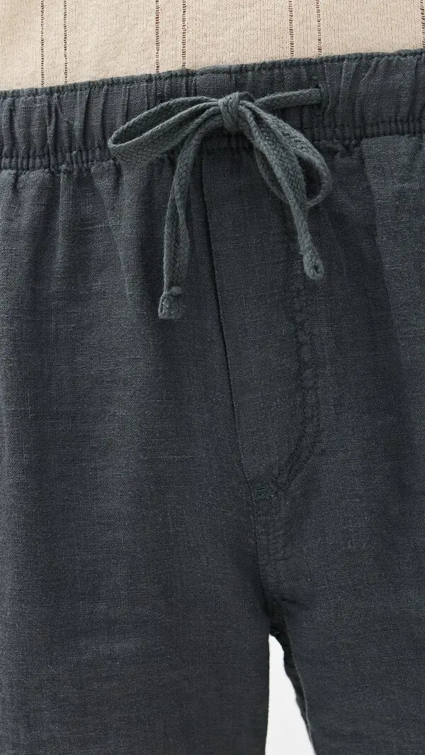 Faherty Brand Essential Linen Shorts - Washed Black