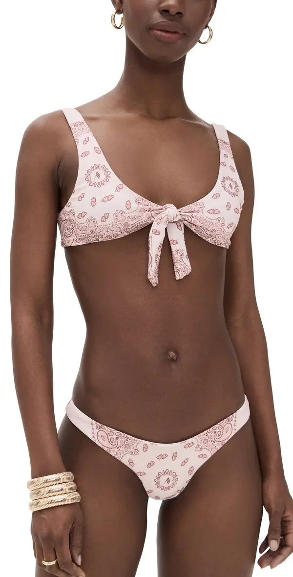 Attico Bandana Print Bikini Set - Beige/pale Pink/light Coral