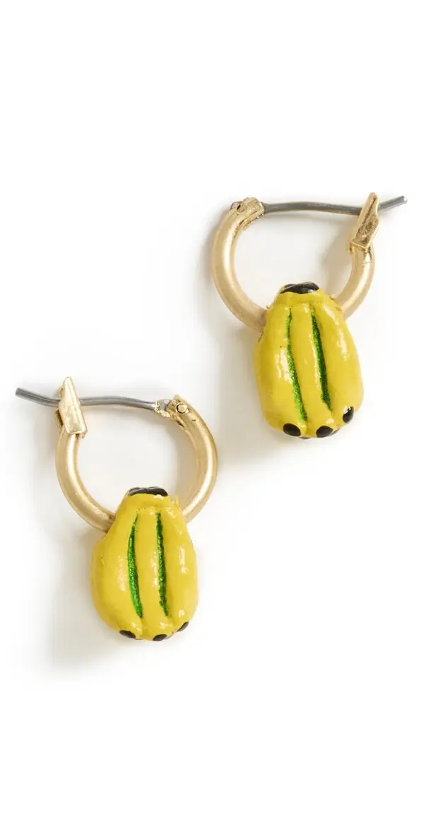 Clare V. La Banane Huggies Earrings - Yellow