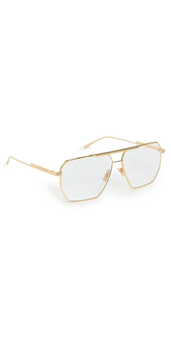 Bottega Veneta Aviator Frame Sunglasses - Gold/transparent
