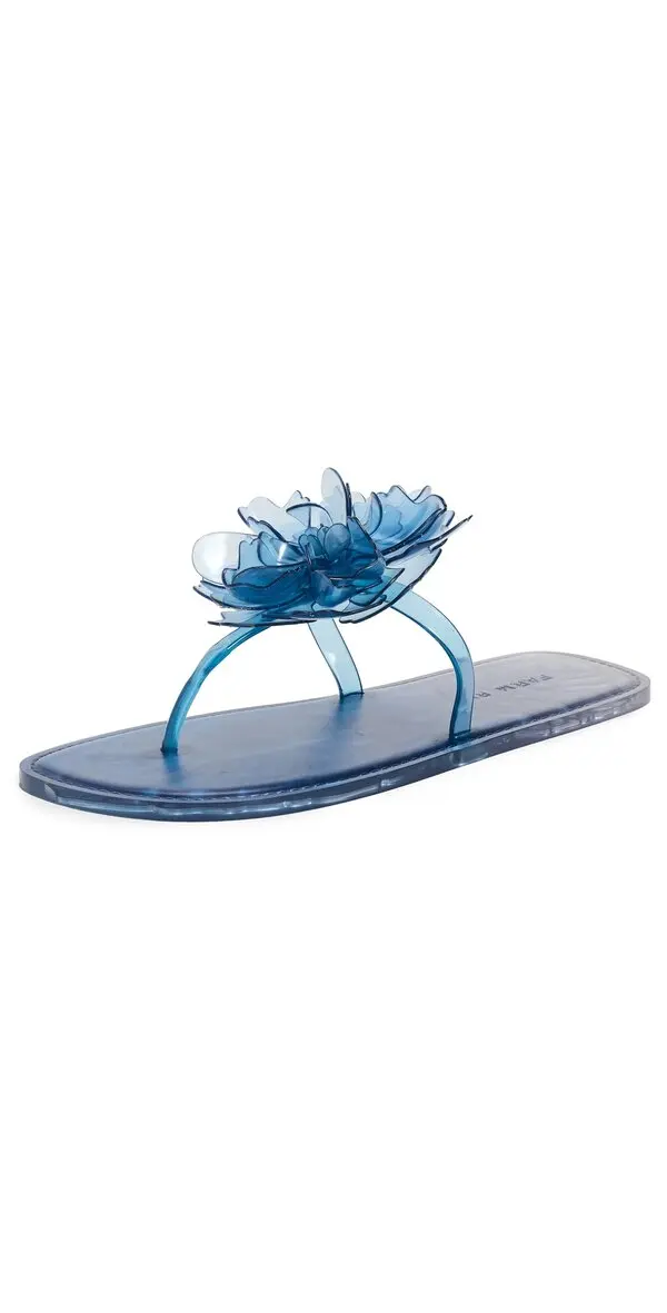 Farm Rio Flower Jelly Flat Sandals - Blue