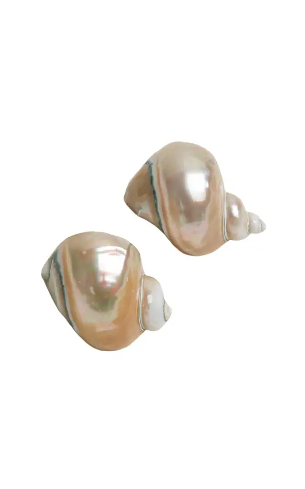 GOHAR WORLD Set-of-two Shell Napkin Rings - White