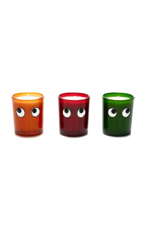 ANYA HINDMARCH Set-of-three Mini Eyes Candles - Neutral