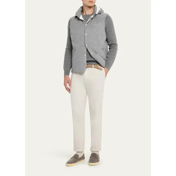 Brunello Cucinelli Cashmere English Rib Crewneck Sweater - Blue