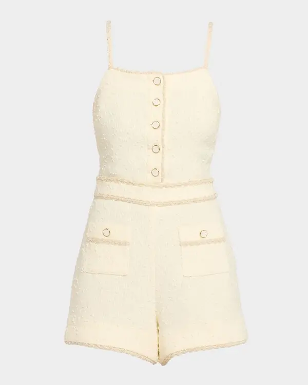 Simkhai Ginny Bouclé Romper - Ivory