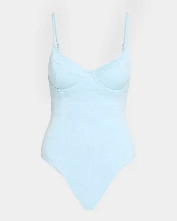 Simkhai Demi Bustier One-piece Swimsuit - Azure Sky