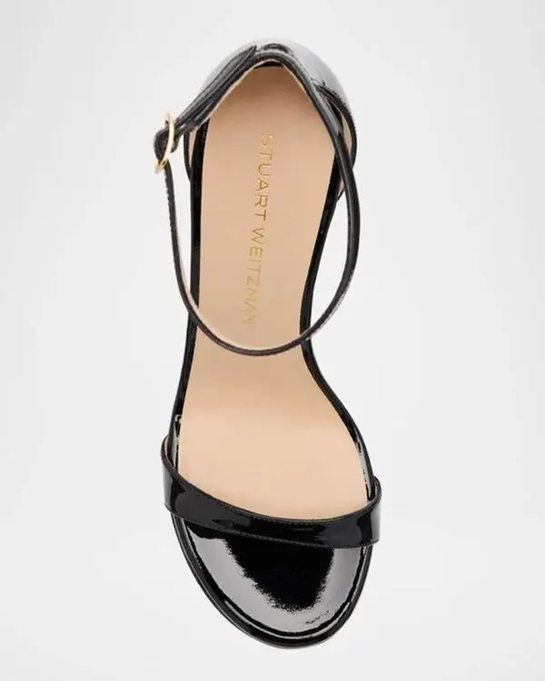 STUART WEITZMAN Nudist Patent Leather Platform Sandals - Black