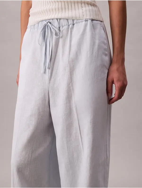 Calvin Klein Linen-cotton Wide Leg Pants