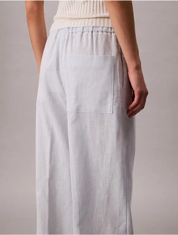 Calvin Klein Linen-cotton Wide Leg Pants