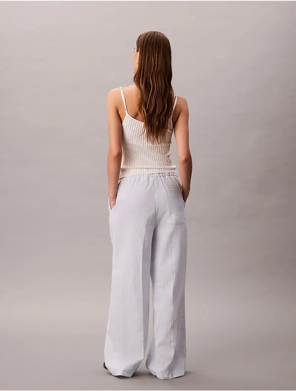 Calvin Klein Linen-cotton Wide Leg Pants