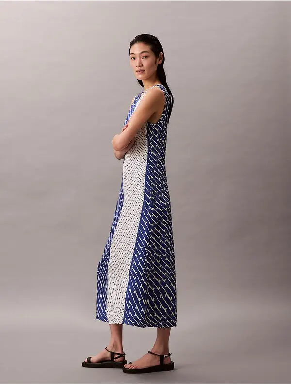 Calvin Klein Printed Viscose Twill Midi Dress