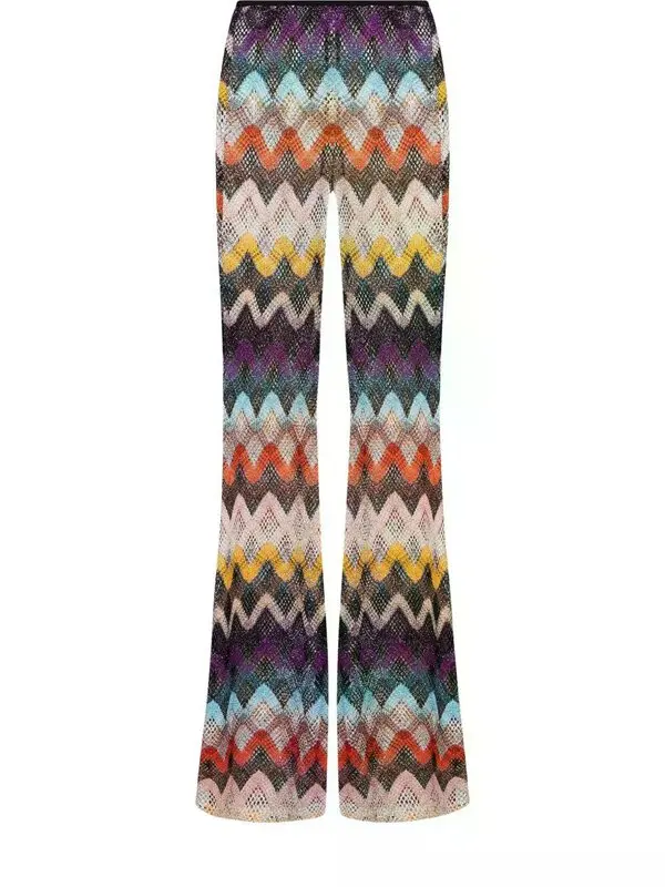 Missoni Chevron-pattern Knit Trousers - Neutrals