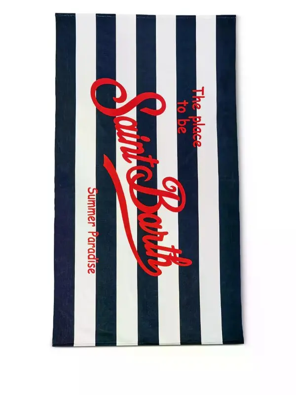 MC2 SAINT BARTH Striped Logo-print Beach Towel