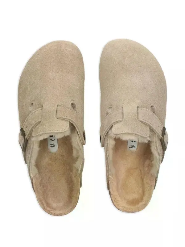 BIRKENSTOCK Shearling-lined Suede Clogs