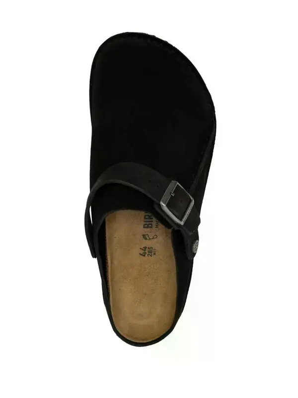BIRKENSTOCK Lutry Premium Suede Slippers - Black
