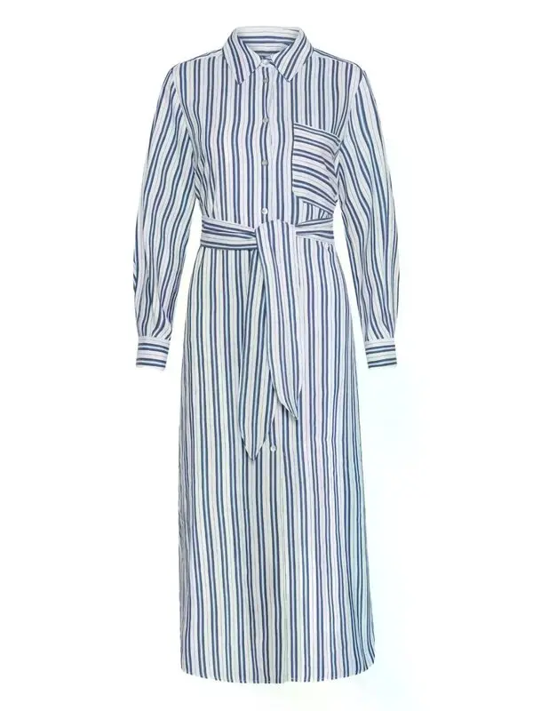 Marella Striped Belted Shirt Dress