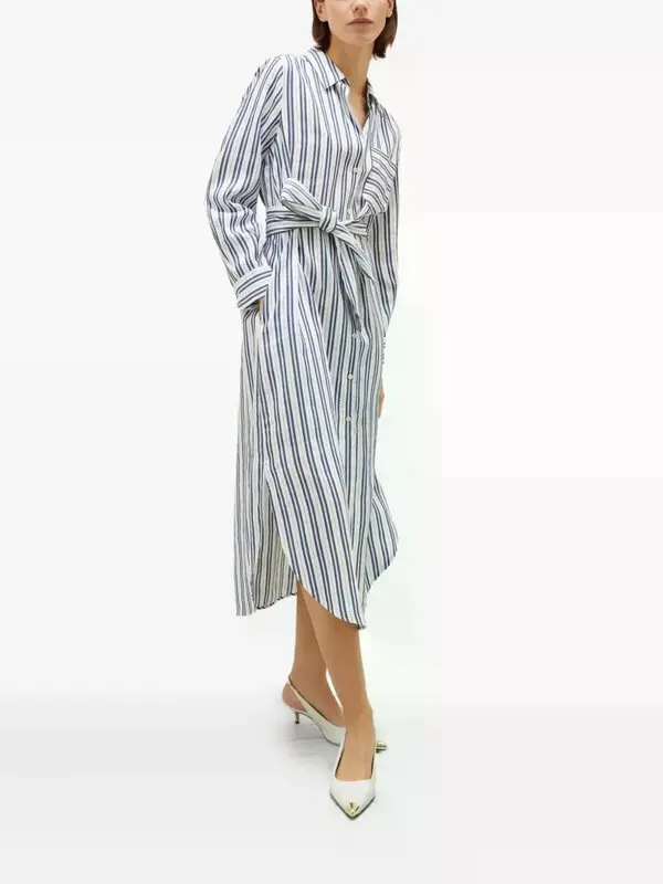Marella Striped Belted Shirt Dress