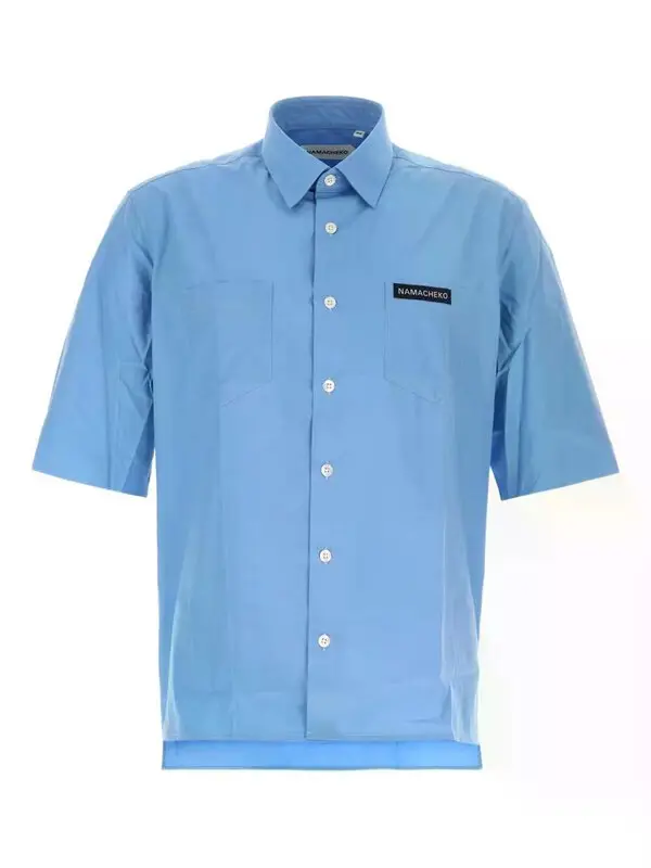 NAMACHEKO Patch-pocket Poplin Shirt - Blue