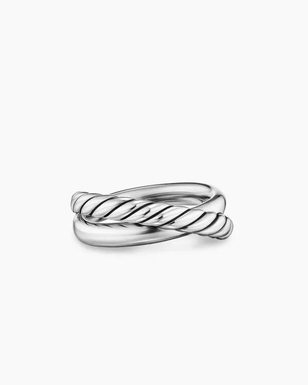 David Yurman Crossover Two Row Ring - All Sterling Silver