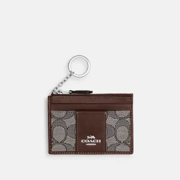 COACH Mini Id Skinny In Signature Jacquard