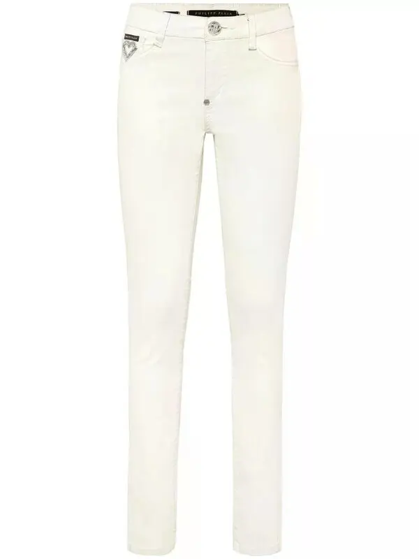 Philipp Plein Crystal-heart Jeans - Neutrals