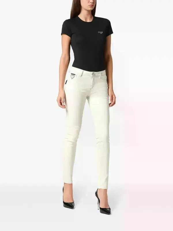 Philipp Plein Crystal-heart Jeans - Neutrals
