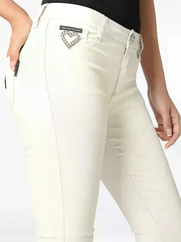 Philipp Plein Crystal-heart Jeans - Neutrals